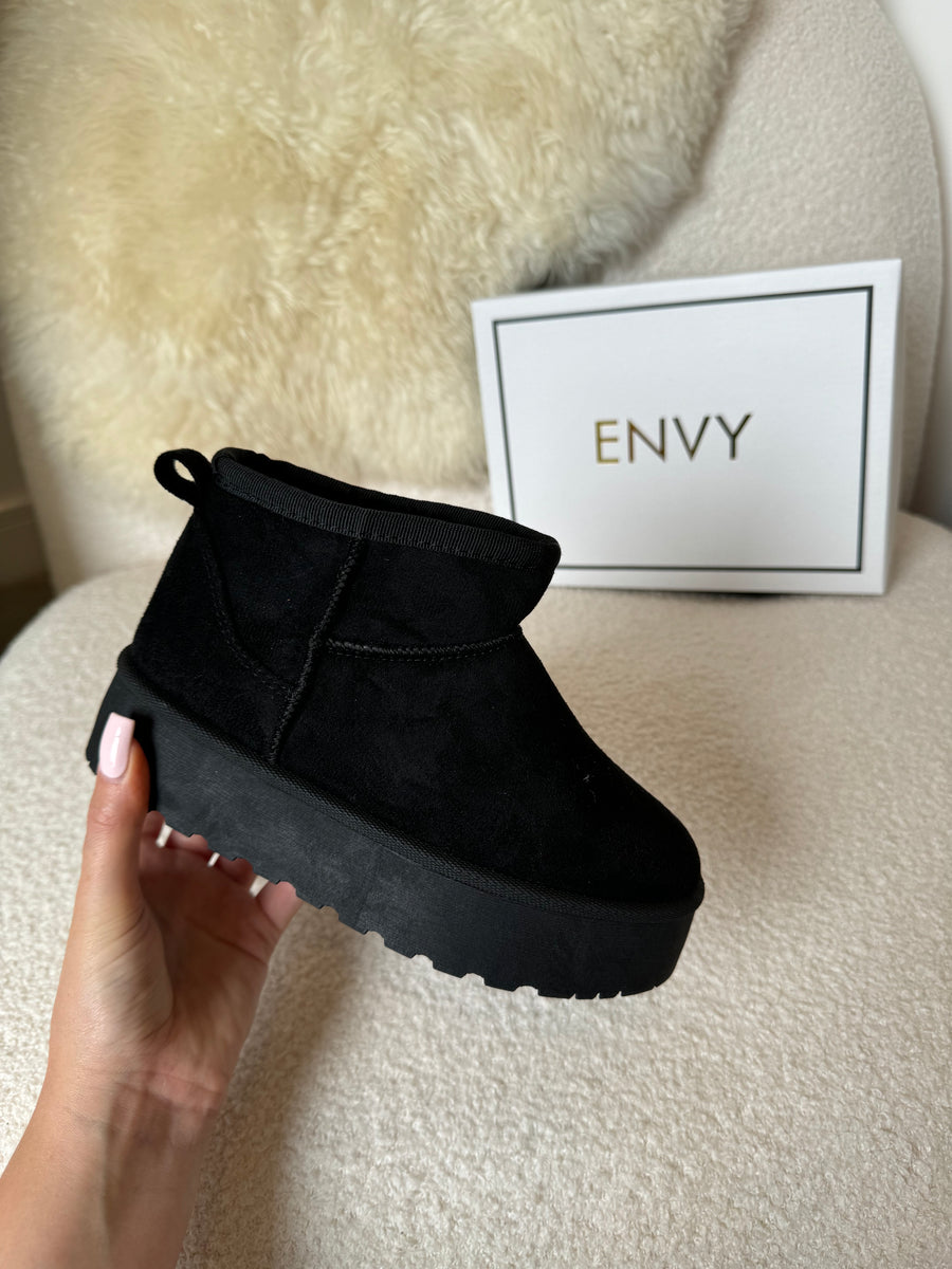 MINI KIDS DARCY BLACK ULTRA PLATFORM ANKLE BOOTS – Envy Shoes UK