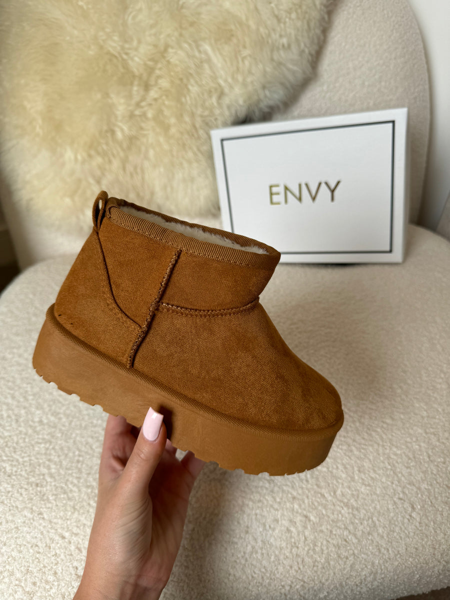 MINI KIDS DARCY CHESTNUT ULTRA PLATFORM ANKLE BOOTS – Envy Shoes UK
