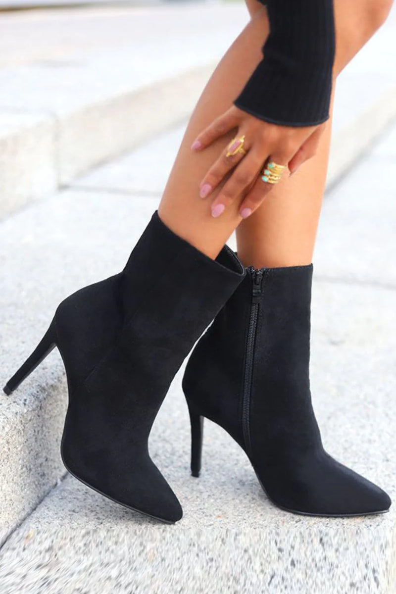 ALBA STILETTO FAUX SUEDE ANKLE BOOTS – Envy Shoes UK